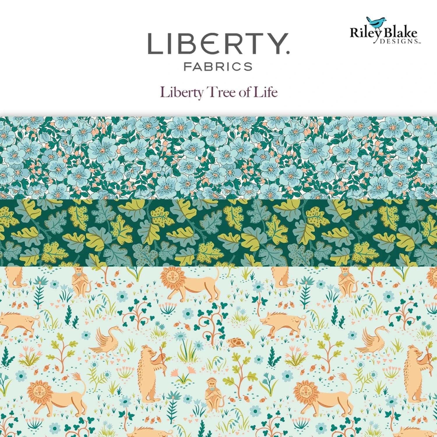 Liberty Tree of Life - Canopy Greens 10" squares - 42pc - homesewn