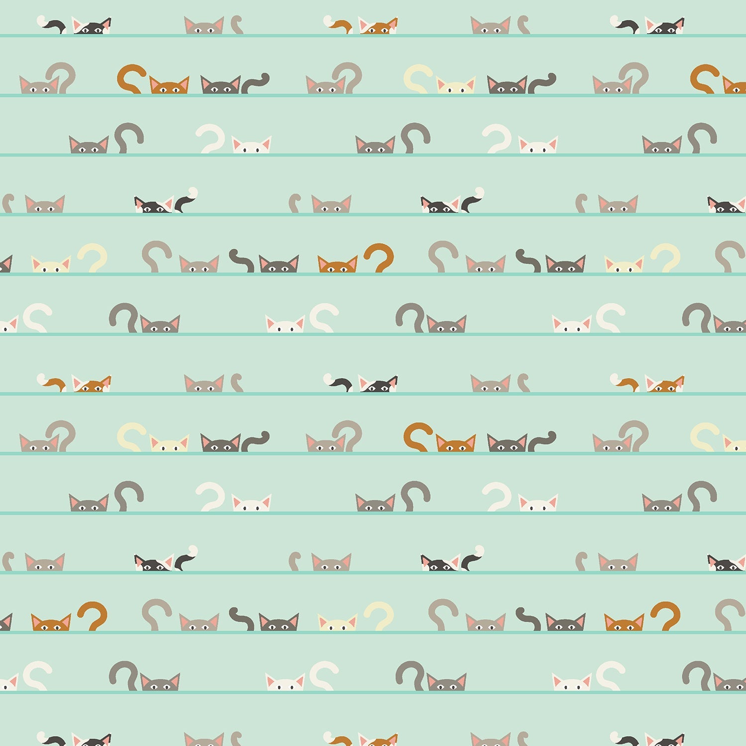 SD102-PP2 Kitty Kats - Kurious Kats - Pitter Pat Fabric – homesewn