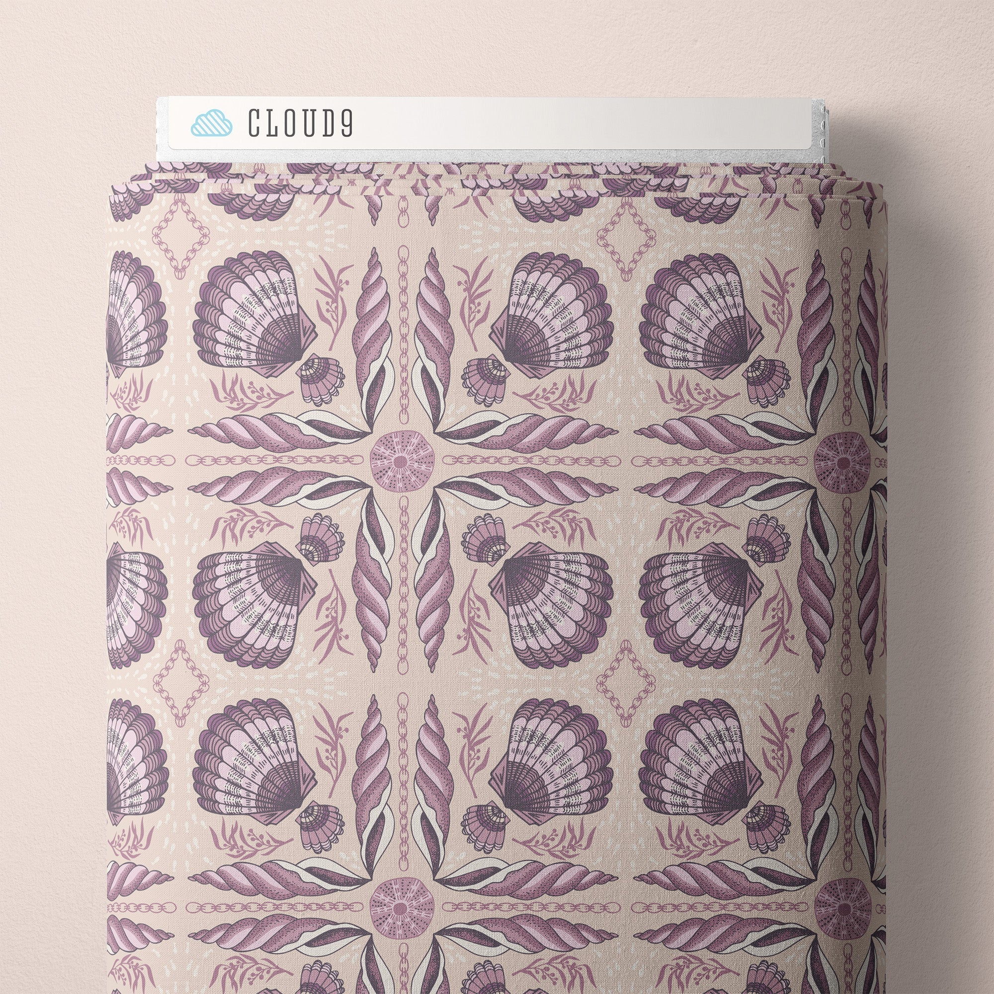 Shell Tile ORGANIC - Beige - Seashell Serenade Quilting Cotton fabric ...